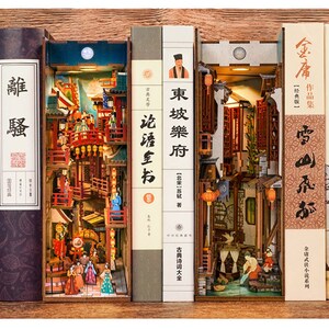 Chinese Ancient Festival Book Nook - Book Shelf Insert - Bookcase With ...