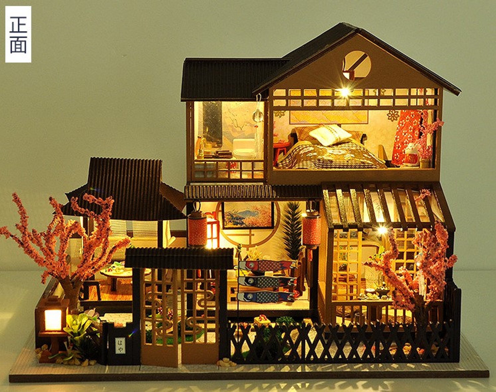 Diy Japanese Style Garden Wooden Miniature Doll House Kit Etsy