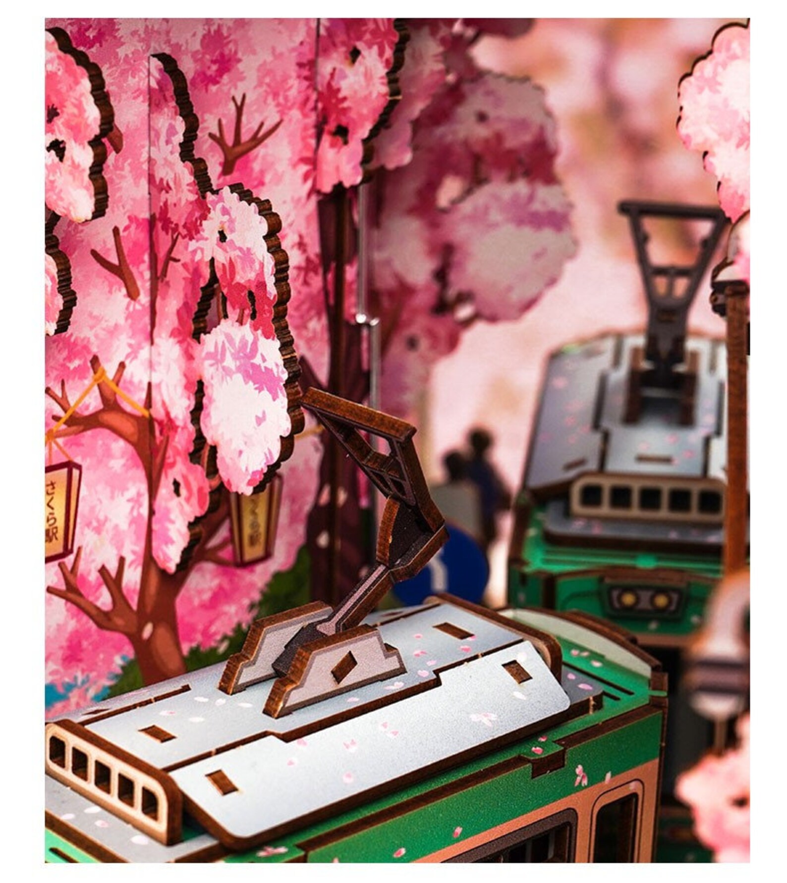 Sakura Trip on Train Book Nook Book Shelf Insert Bookcase - Etsy