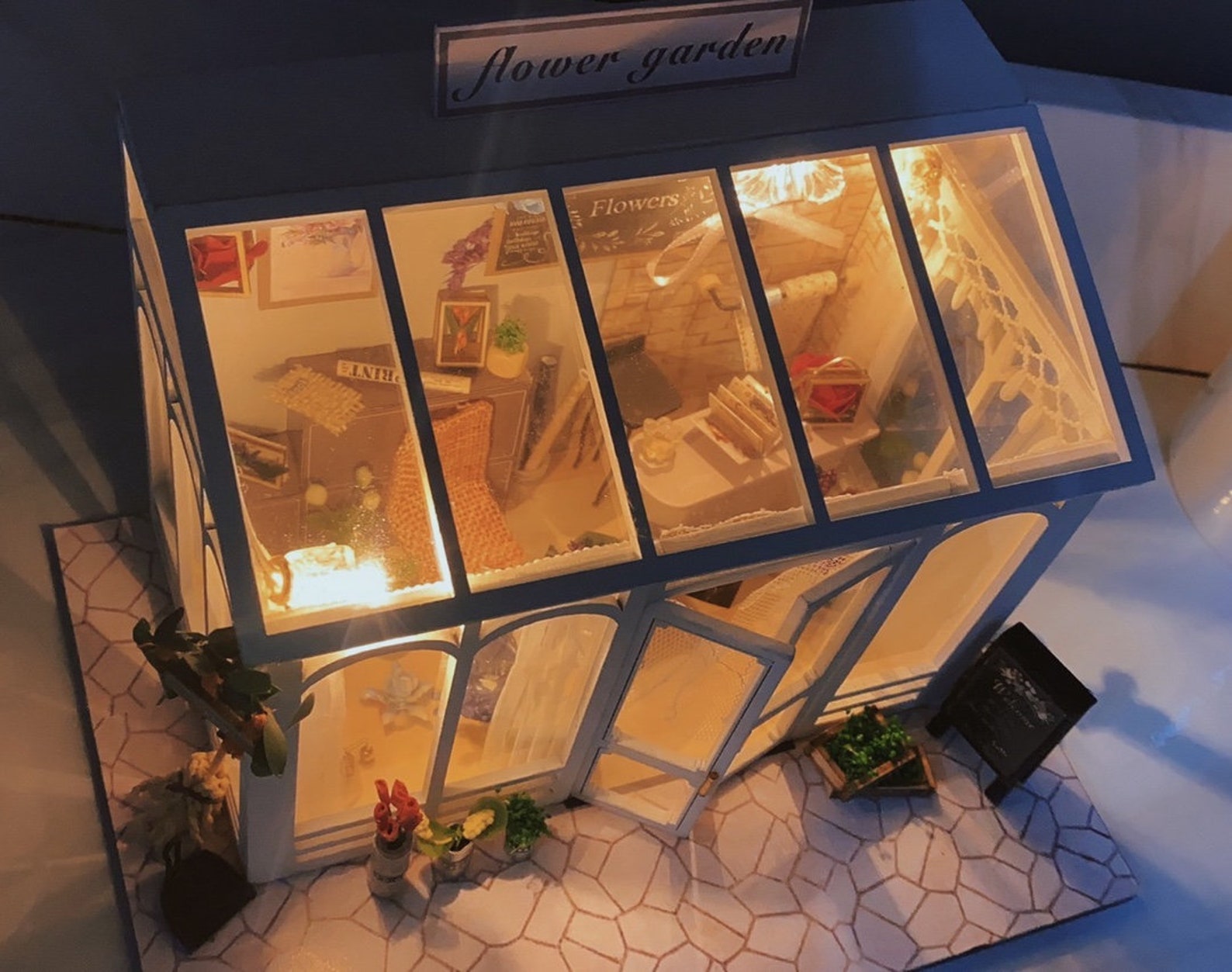 Mini Flower House Miniature Doll House Kit 1:24 With Light - Etsy