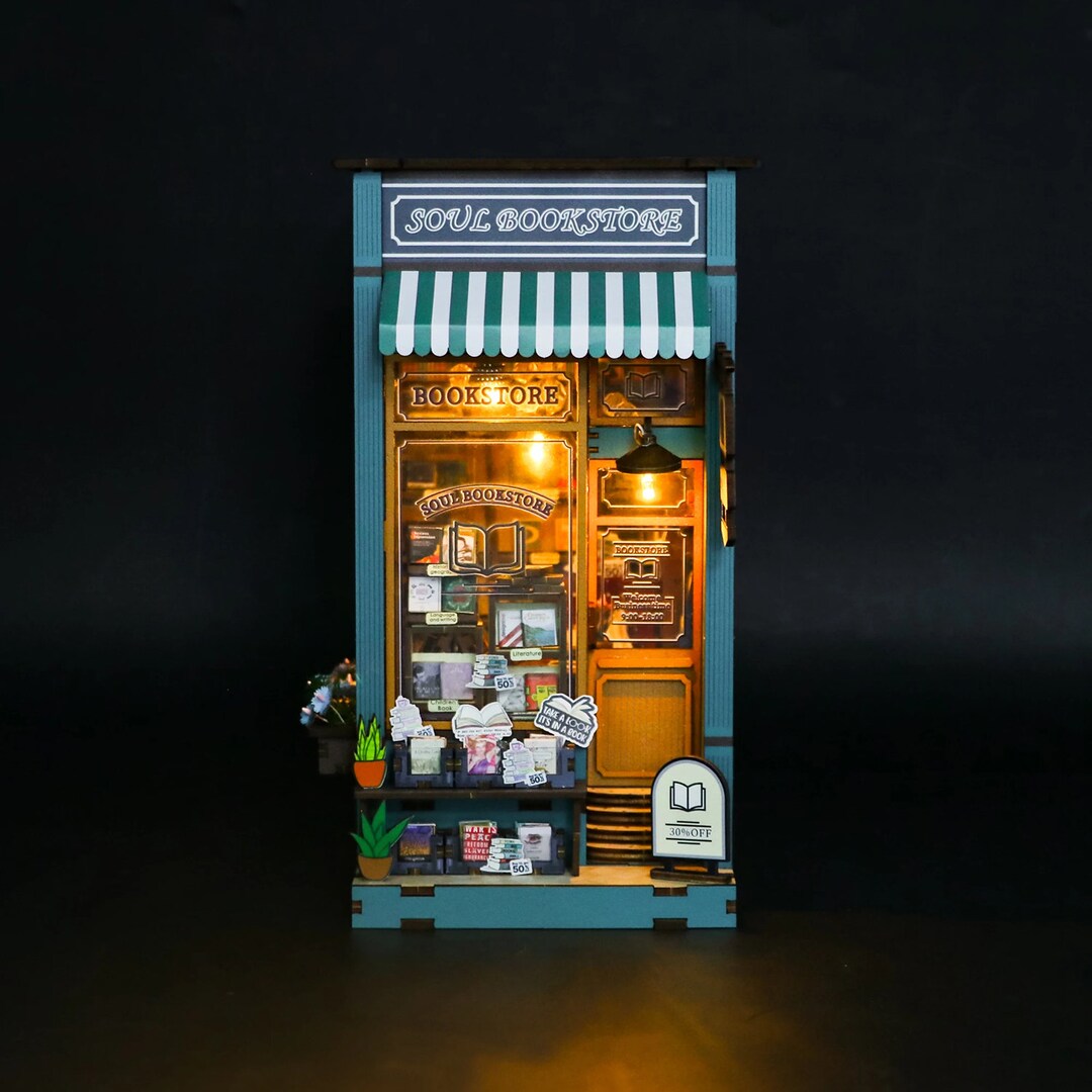 DIY Bookstore Book Nook Kit – Miniature Bookshelf Insert With LED - Etsy