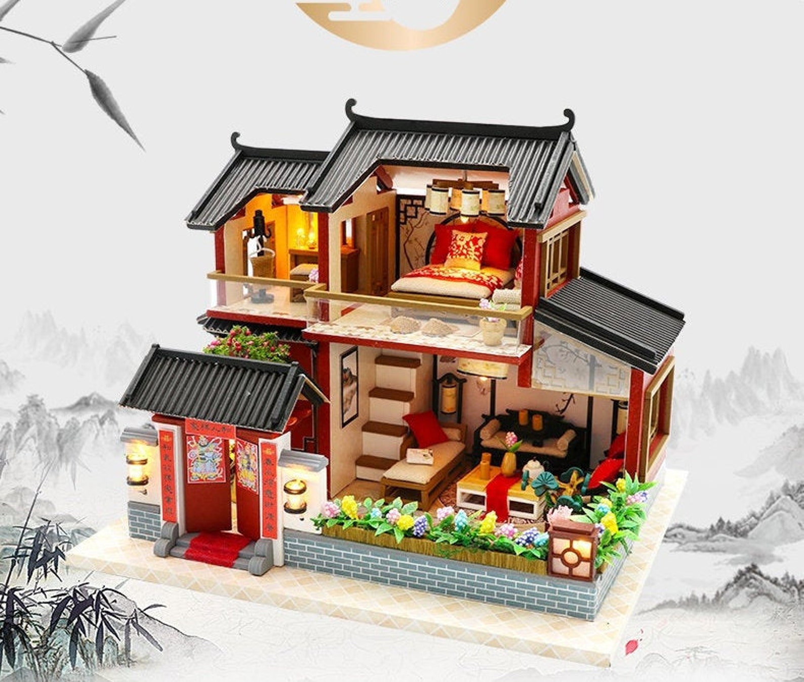 DIY Chinese Traditional Miniature Doll House Kit 1:24 Scale - Etsy