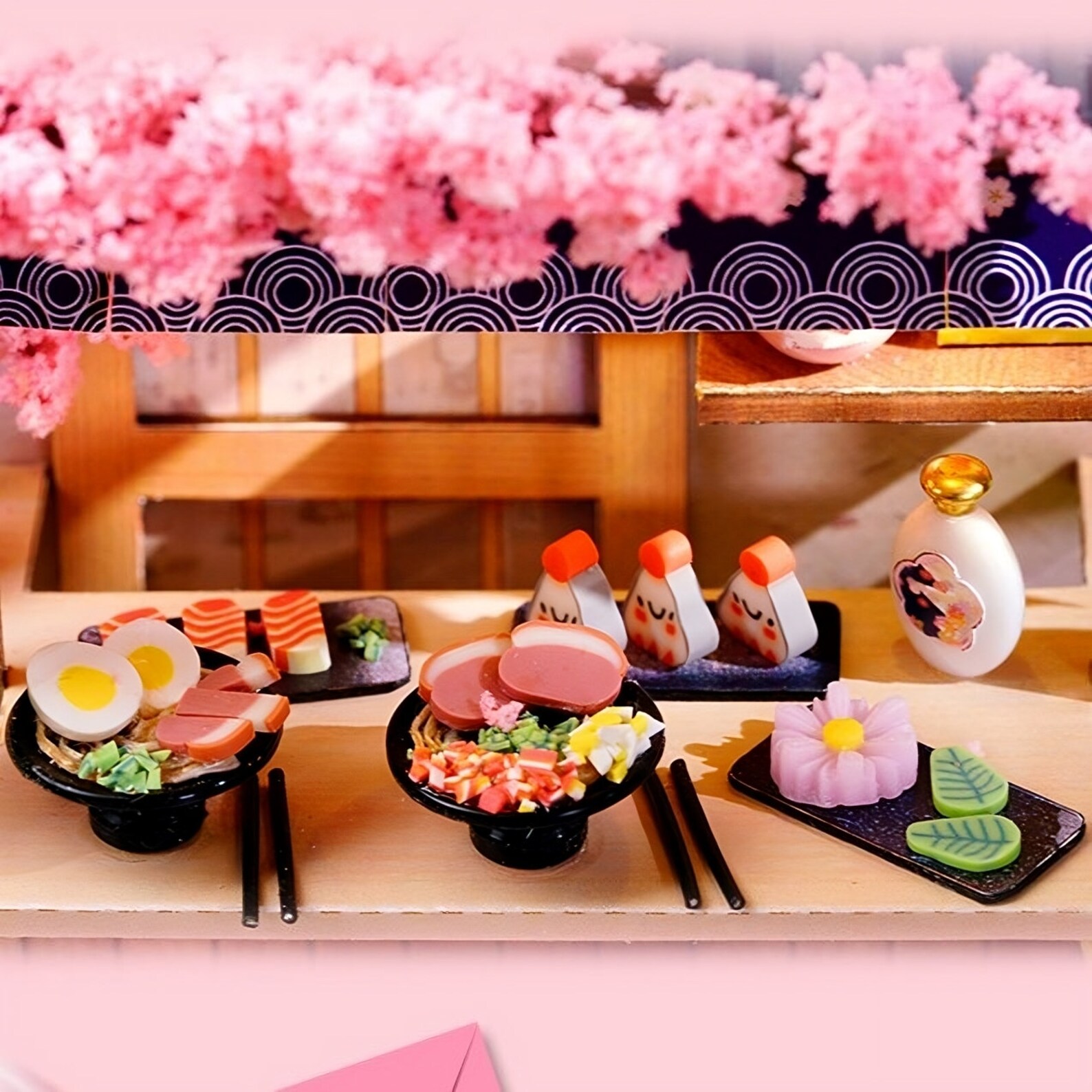 Sakura Noodles Shop Miniatures Dollhouse With Dust Cover || 1:24 With ...