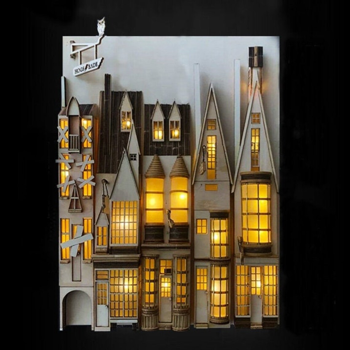 Old Town Alley Book Nook Book Shelf Insert Bookcase With - Etsy