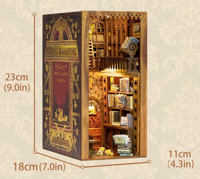 Bookstore Book Nook Book Shelf Insert Bookcase With Light - Etsy
