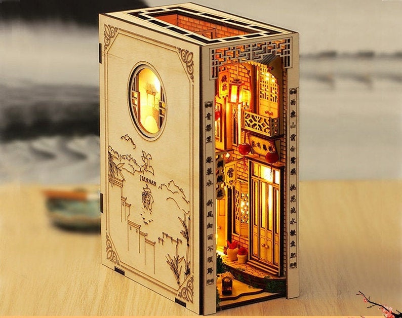 China Water Town Book Nook - Book Shelf Insert - Bookcase With Light ...