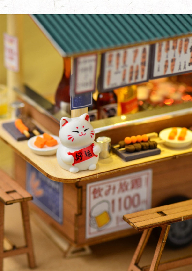 DIY Japanese Yatai Miniature Kit | Street Food Stall Dollhouse, Adult ...