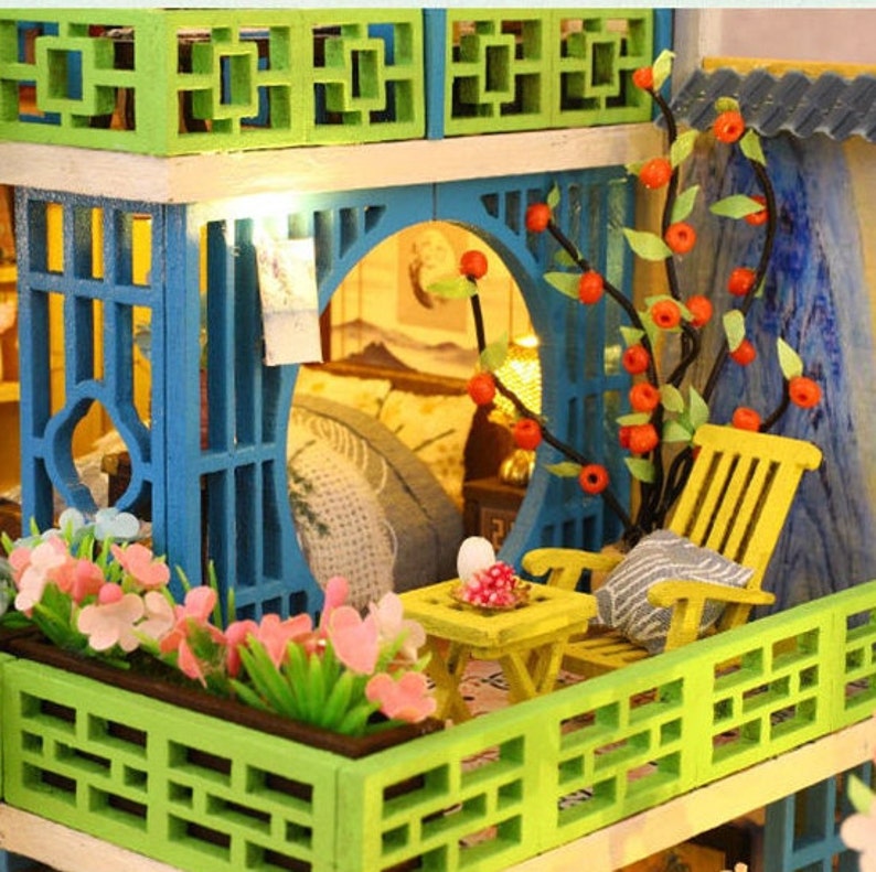 DIY Chinese Villa Wooden Miniature Doll House Kit Large - Etsy