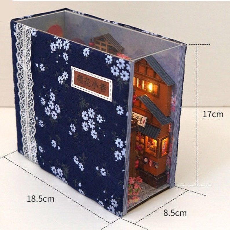 Japan Ancient Town Book Nook Book Shelf Insert Bookcase - Etsy