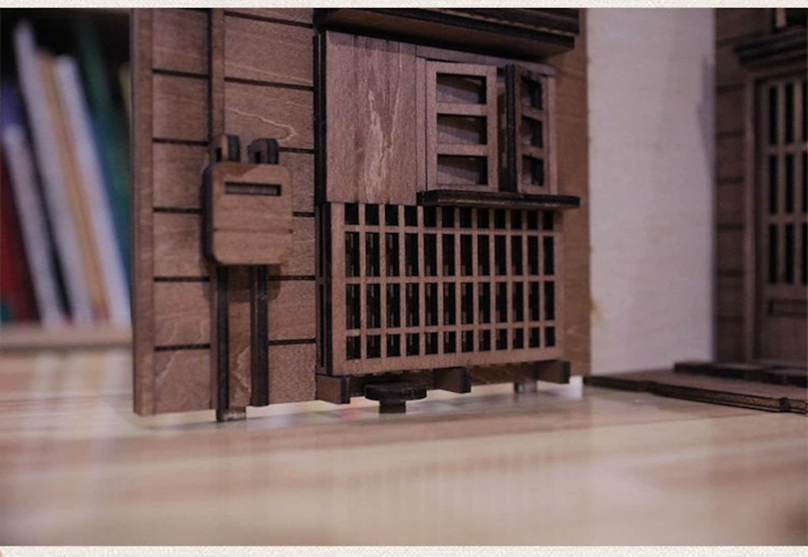 Japanese Alley Book Nook Book Shelf Insert Bookcase With - Etsy