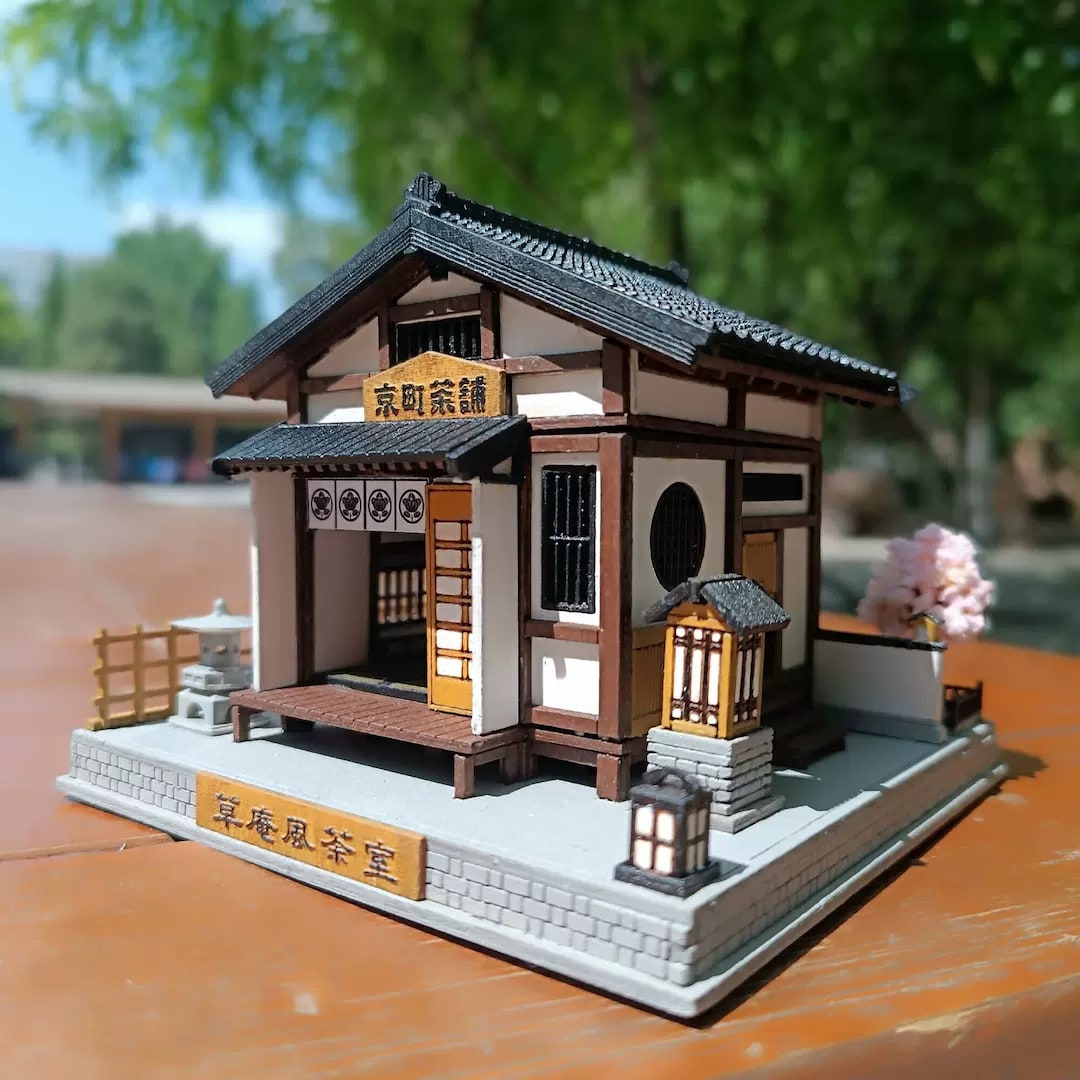 DIY Japanese Traditional Teahouse Wooden Miniature Doll House Kit ...