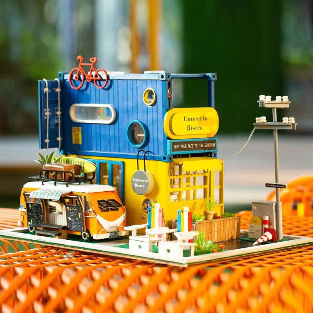 DIY Miniature Doll House Container Kit || 1:24 With Light Adult Craft ...