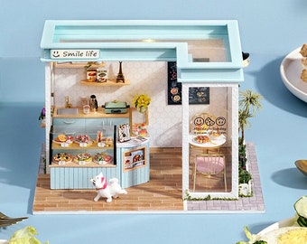 Mini Flower House Miniature Doll House Kit 1:24 With Light - Etsy