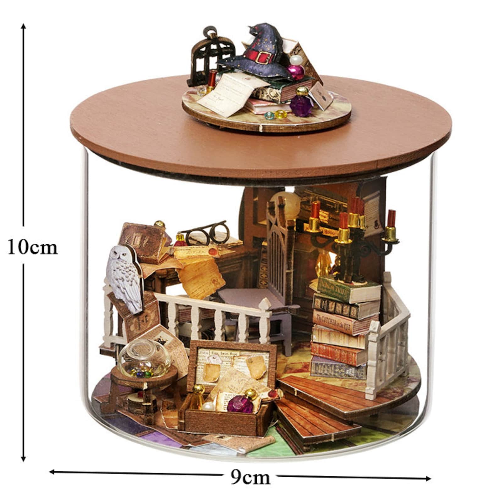 Magic House Miniatures Circle Box in Glass Cover || 1:24 With Light Kid ...