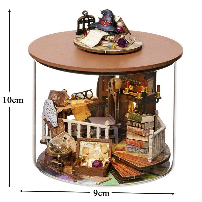 Magic House Miniatures Circle Box in Glass Cover || 1:24 With Light Kid ...