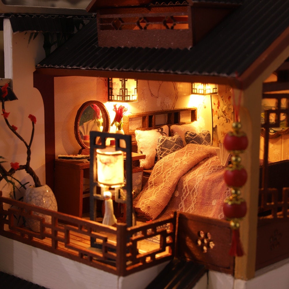 DIY Chinese Style Miniature Doll House Kit 1:24 Scale With | Etsy