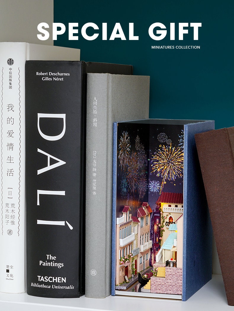 Rialto Bridge Book Nook - Book Shelf Insert - Bookcase With Light Model ...
