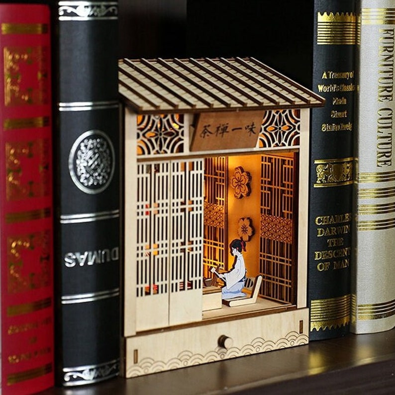 Road to Memory Japanese Book Nook Book Shelf Insert | Etsy