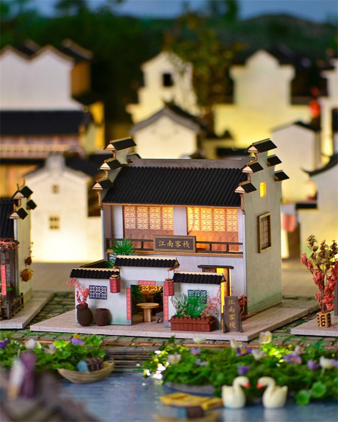 DIY Chinese Ancient Town House Kit de casa de muñecas en miniatura de ...