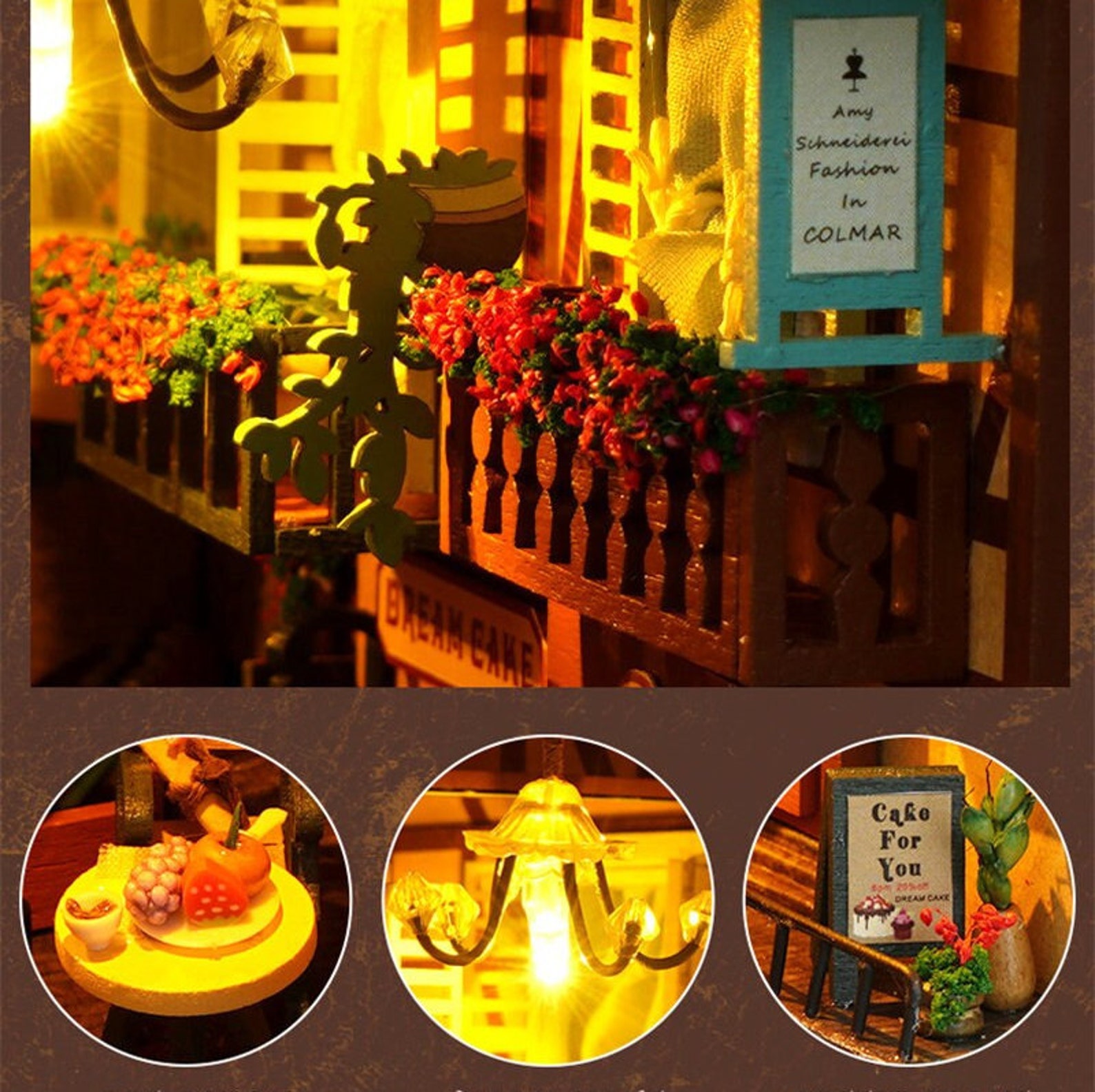 Romantic Town Book Nook Book Shelf Insert Bookcase With - Etsy