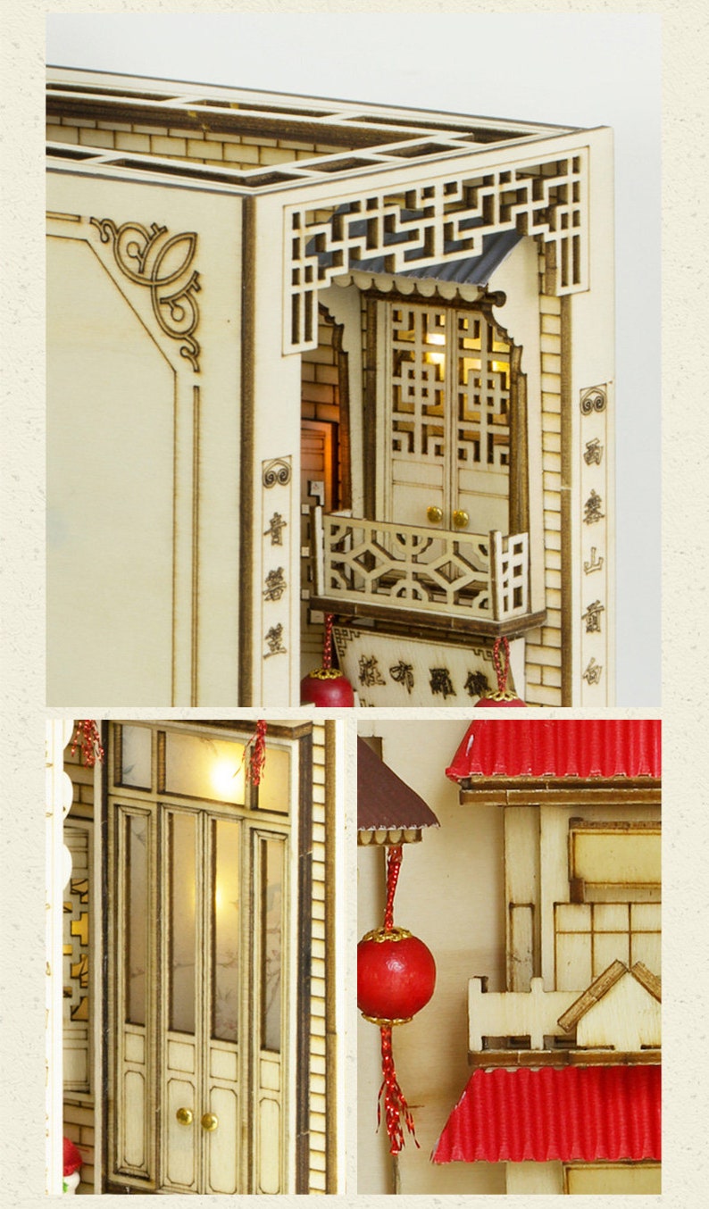 China Water Town Book Nook - Book Shelf Insert - Bookcase With Light ...