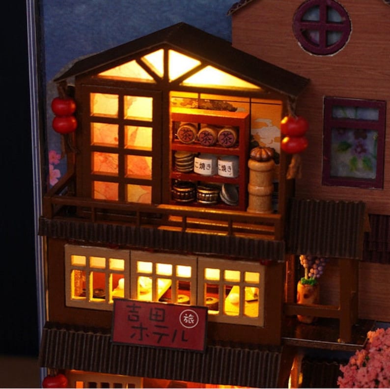 Japan Ancient Town Book Nook Book Shelf Insert Bookcase - Etsy