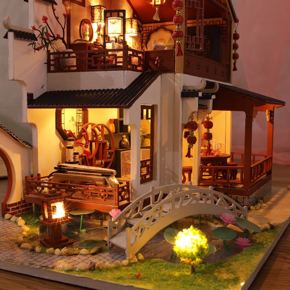 DIY Chinese Style Miniature Doll House Kit 1:24 Scale With | Etsy