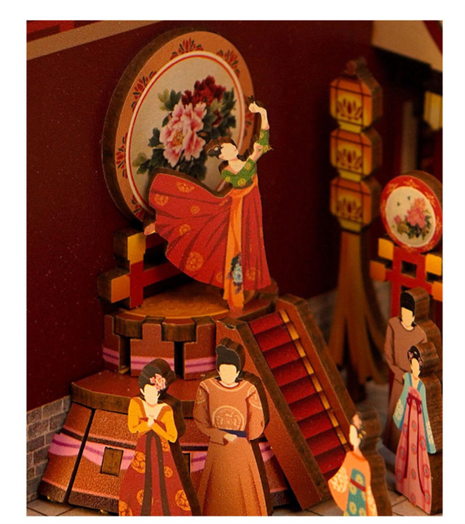 Chinese Ancient Festival Book Nook - Book Shelf Insert - Bookcase With ...