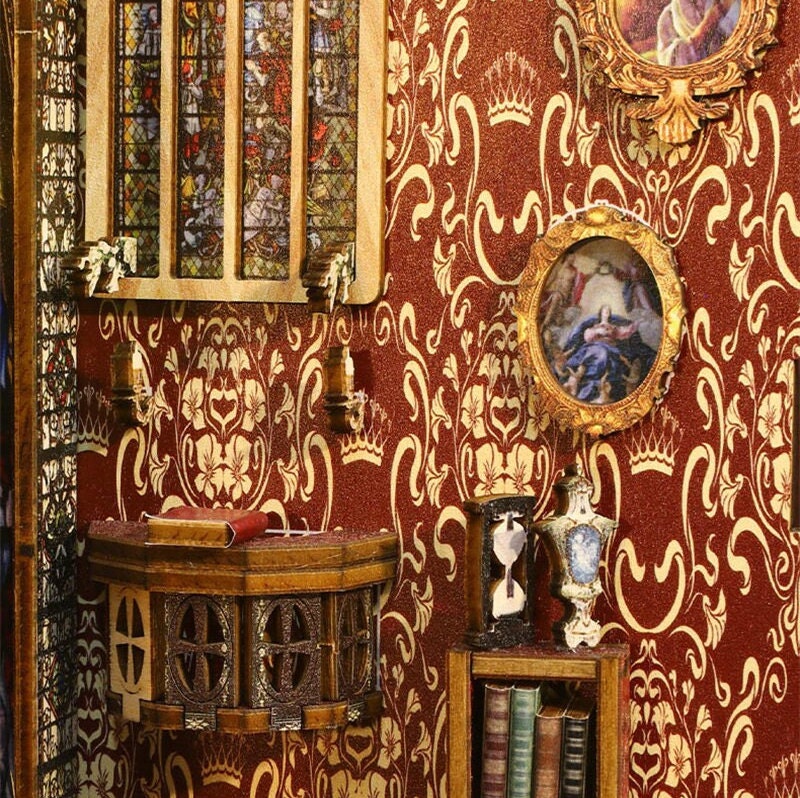 Saint Church Book Nook Book Shelf Insert Bookcase With - Etsy