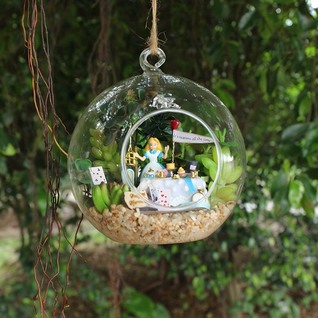 Alice in Forest Miniatures House in Glass Ball || 1:24 With Light Kid ...