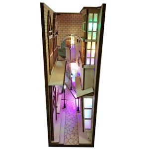 European Alley Book Nook - Book Shelf Insert - Bookcase With Light ...