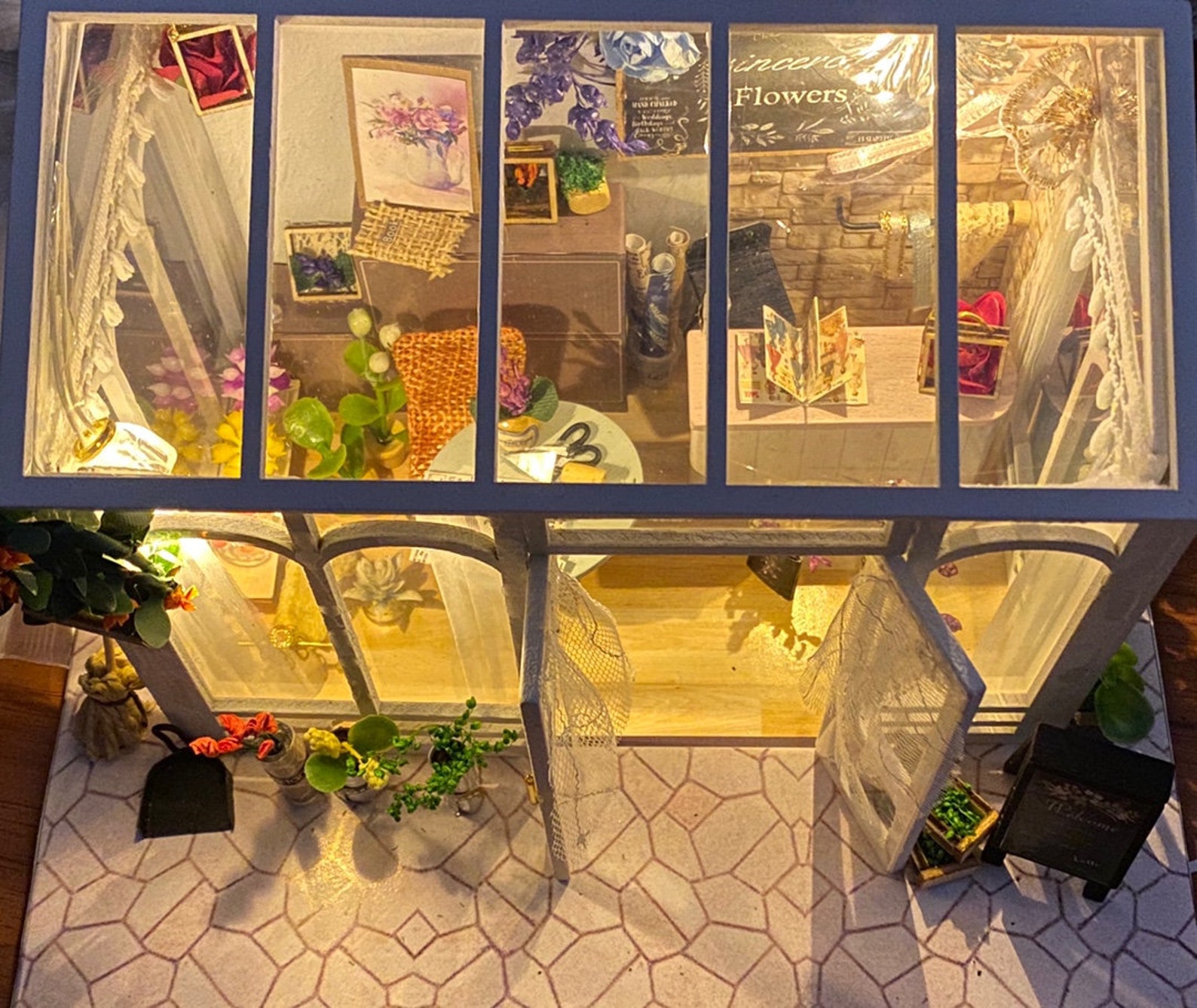 Mini Flower House Miniature Doll House Kit 1:24 With Light - Etsy