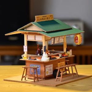 DIY Japanese Yatai Miniature Kit | Street Food Stall Dollhouse, Adult ...