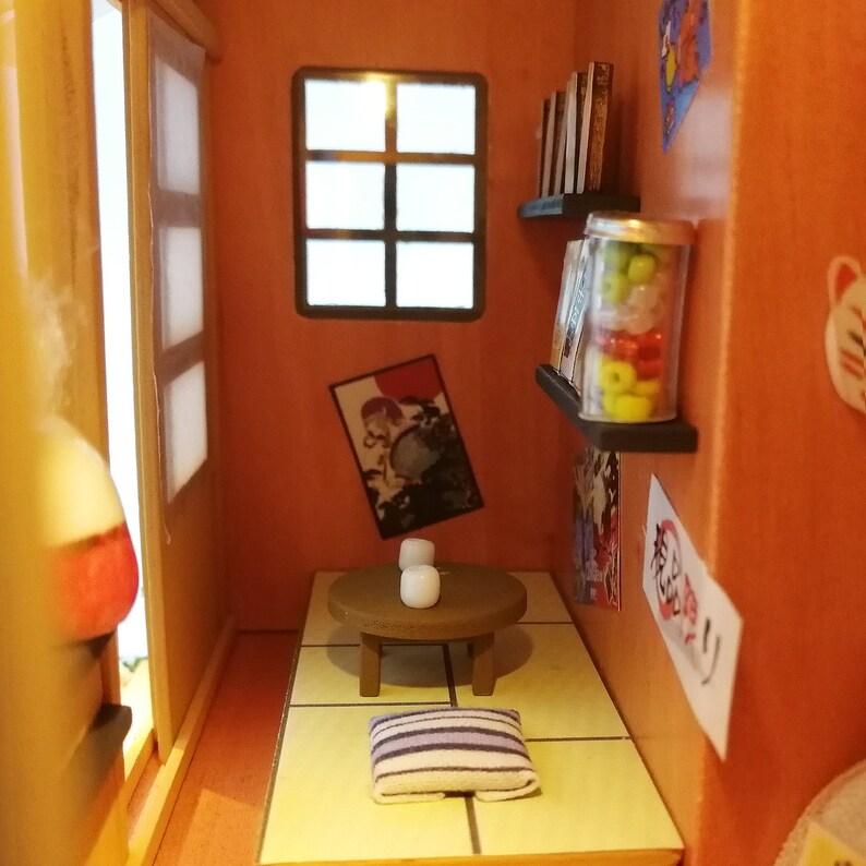 Diy Japanese Shop Style Wooden Miniature Doll House Kit Etsy