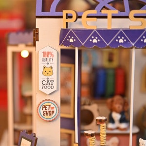 DIY Pet Store Pet Shop Miniatures Dollhouse Kit || 1:24 With Light ...