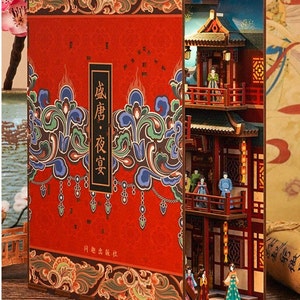 Chinese Ancient Festival Book Nook - Book Shelf Insert - Bookcase With ...