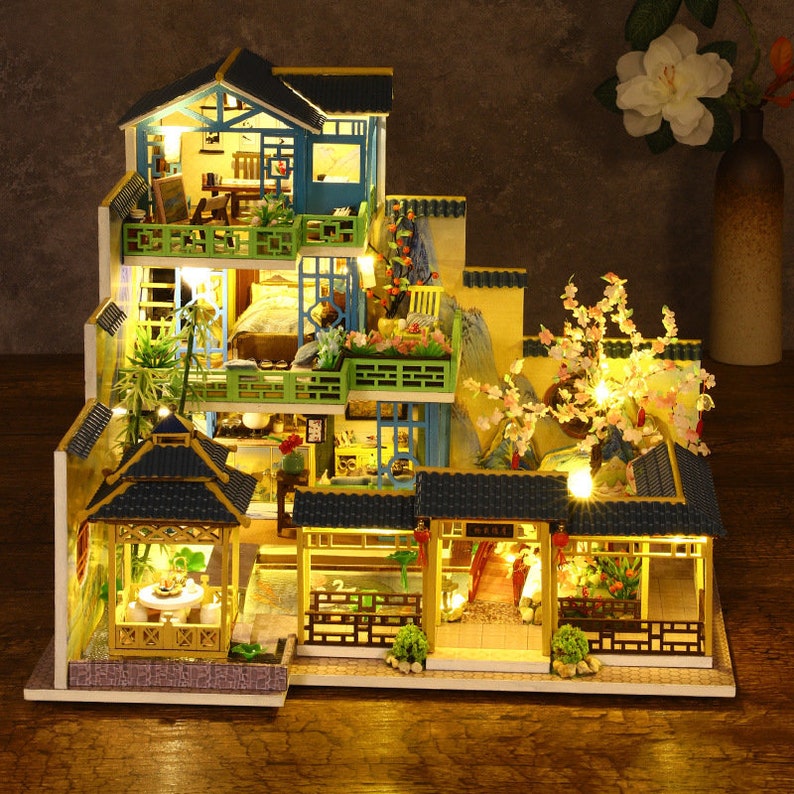 DIY Chinese Villa Wooden Miniature Doll House Kit Large - Etsy