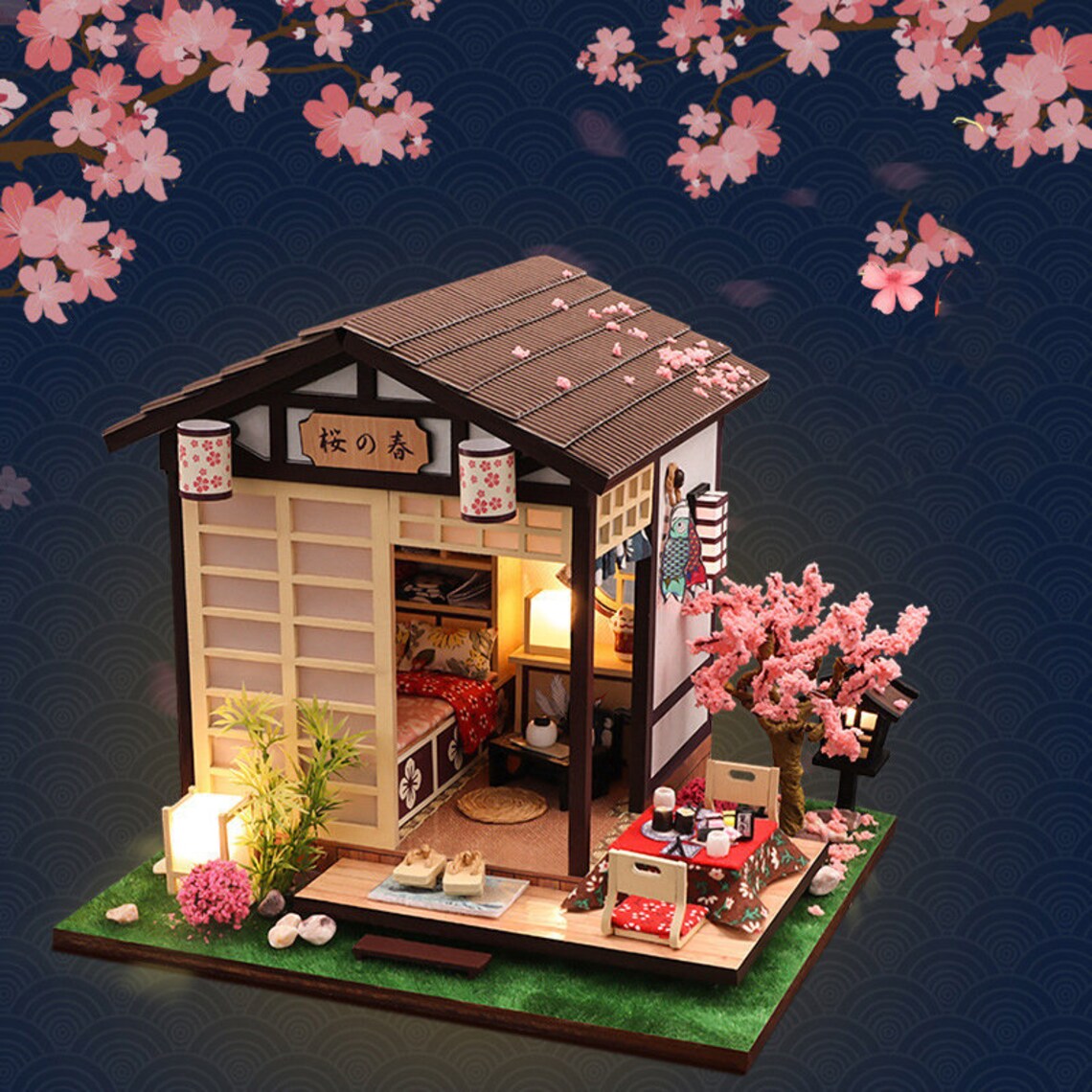 DIY Japanese Tea House Style Wooden Miniature Doll House Kit - Etsy