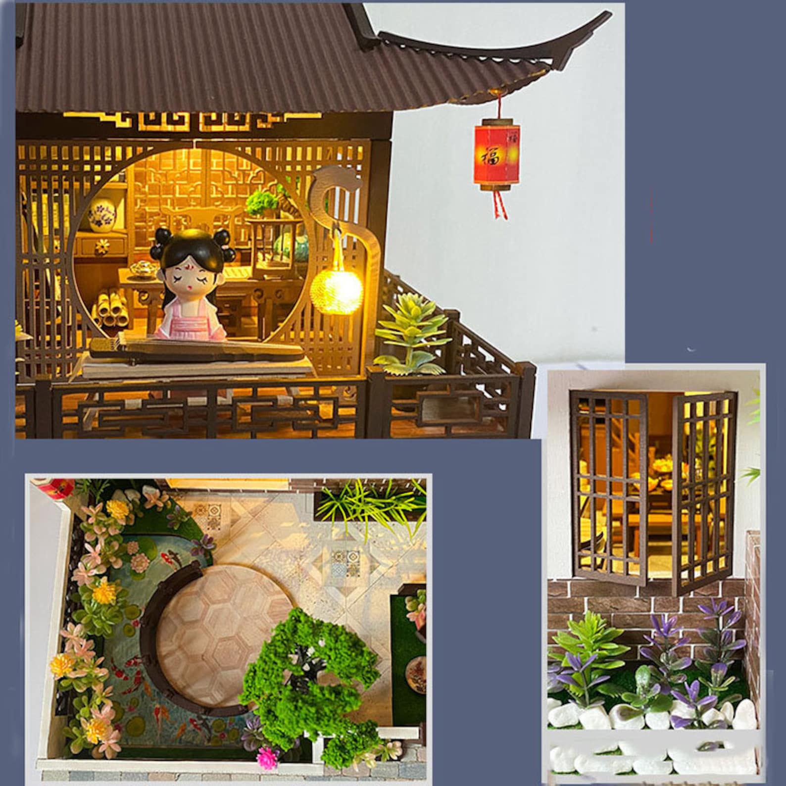 DIY Miniature Dollhouse Kit | Chinese Villa With LED Lights - Etsy