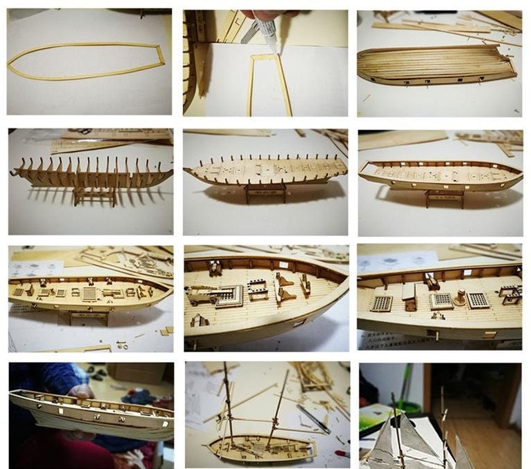 DIY Wooden Pirate Ship Model Kit 1:100 Scale With Assembly - Etsy Australia