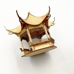DIY Tea House Ancient Pavilion Wooden Miniature Doll House Kit || Adult ...