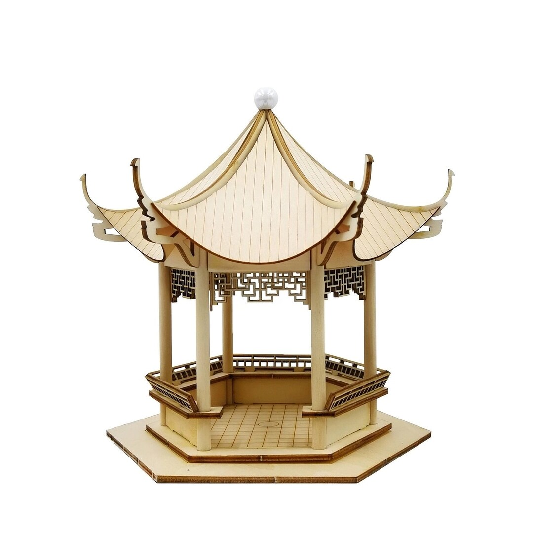 DIY Tea House Ancient Pavilion Wooden Miniature Doll House Kit || Adult ...