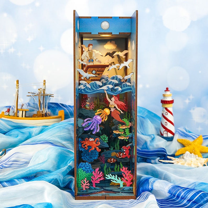 DIY Under Sea Book Nook Kit – Ocean Bookshelf Insert With LED - Etsy