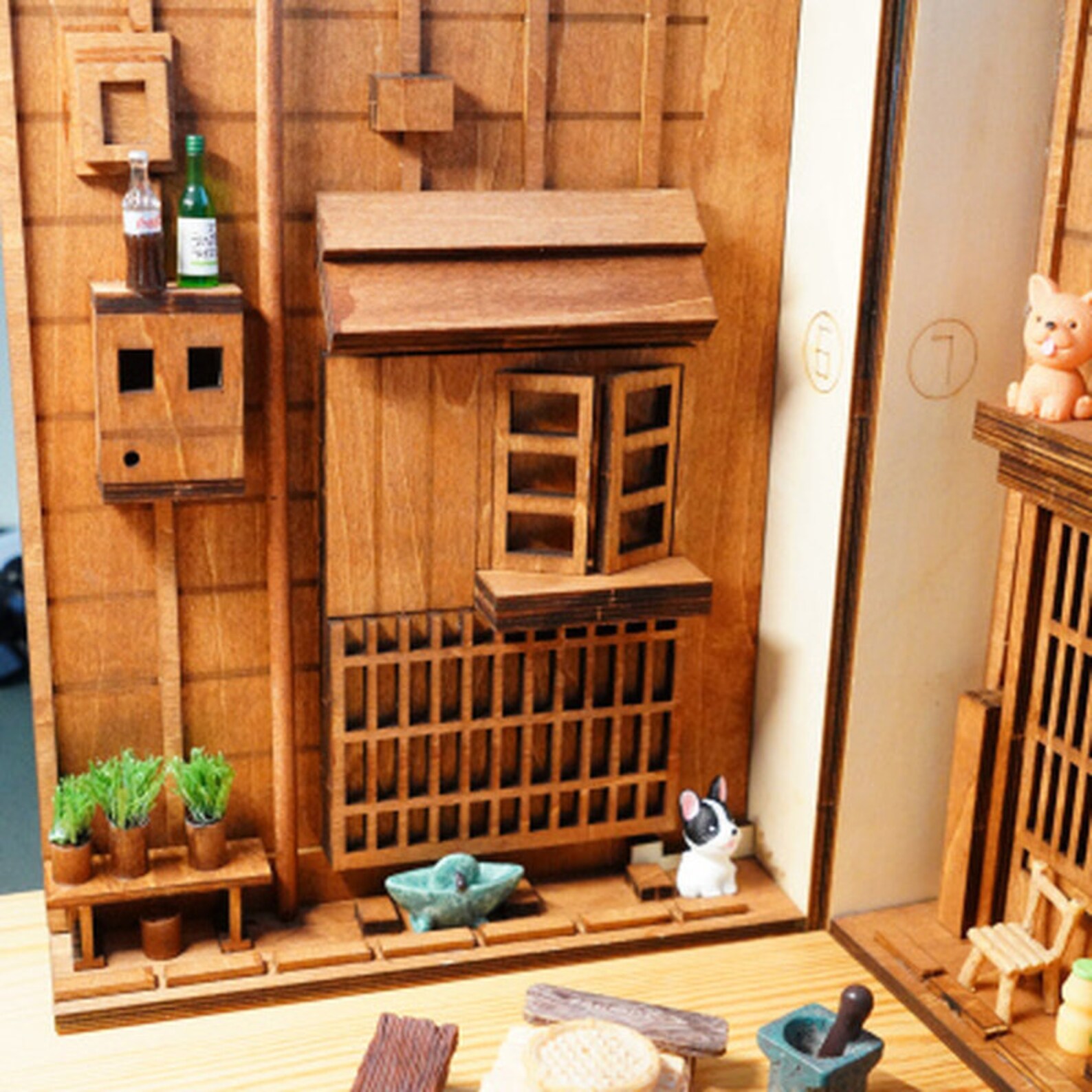 Japanese Street Book Nook - Book Shelf Insert - Bookcase With Light ...