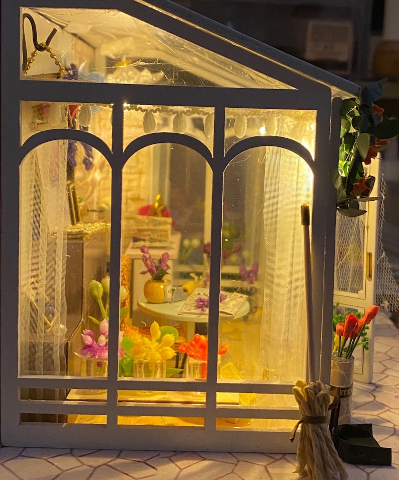 Mini Flower House Miniature Doll House Kit 1:24 With Light - Etsy