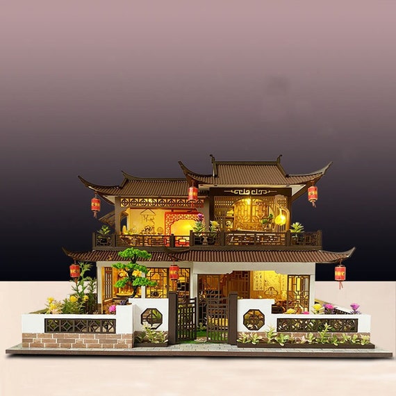 DIY Chinese Ancient Villa Miniature Doll House Kit 1:24 - Etsy