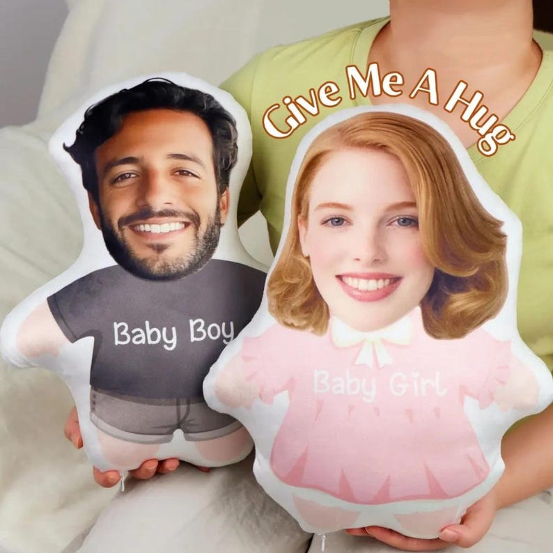 Personalized Photo Face Pillow, Custom Novelty Plush Doll Gift - Etsy UK