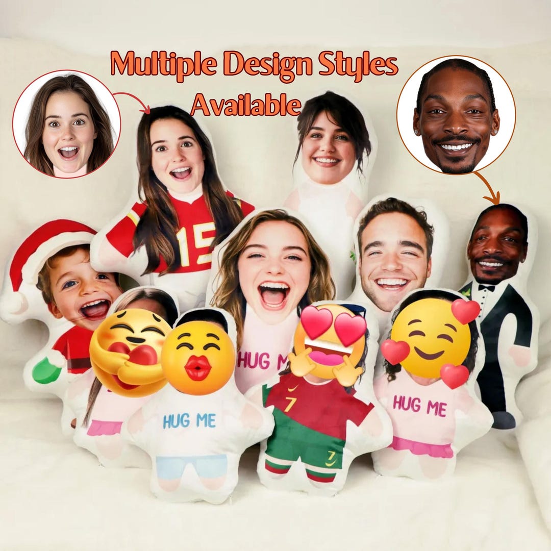 Personalized Photo Face Pillow, Custom Novelty Plush Doll Gift - Etsy UK