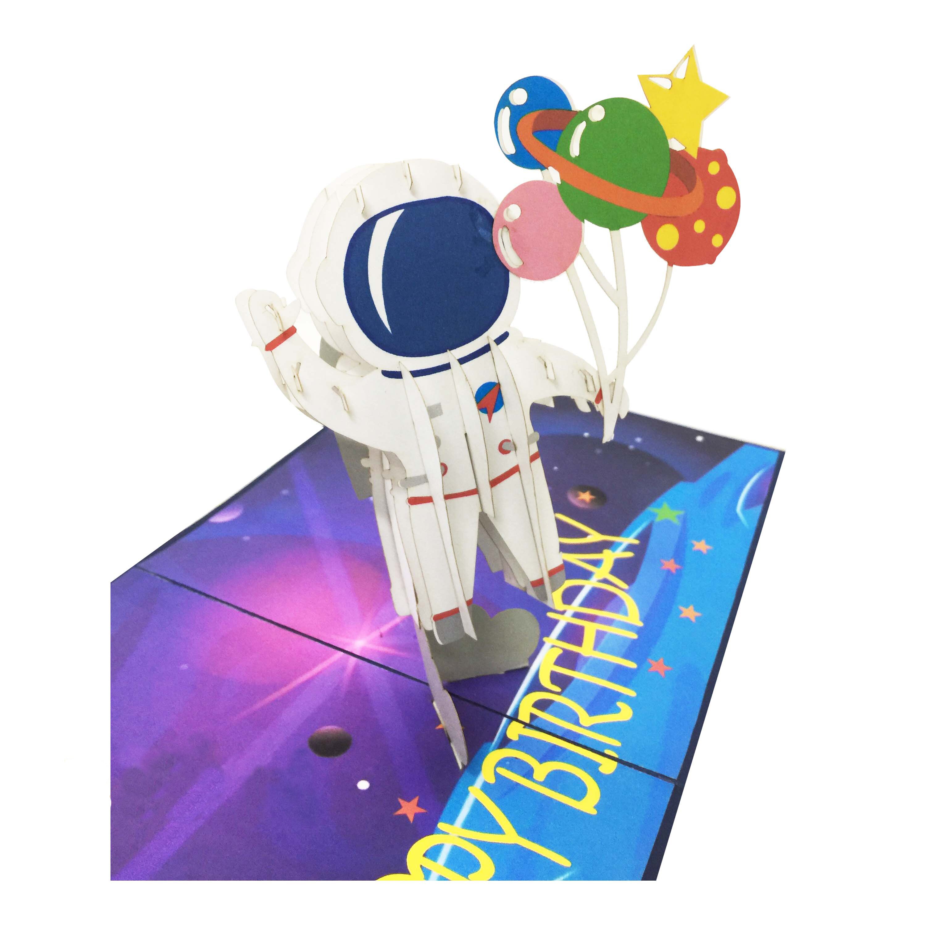 3D Space Birthday Astronaut Pop up Card Kids Birthday 3D - Etsy