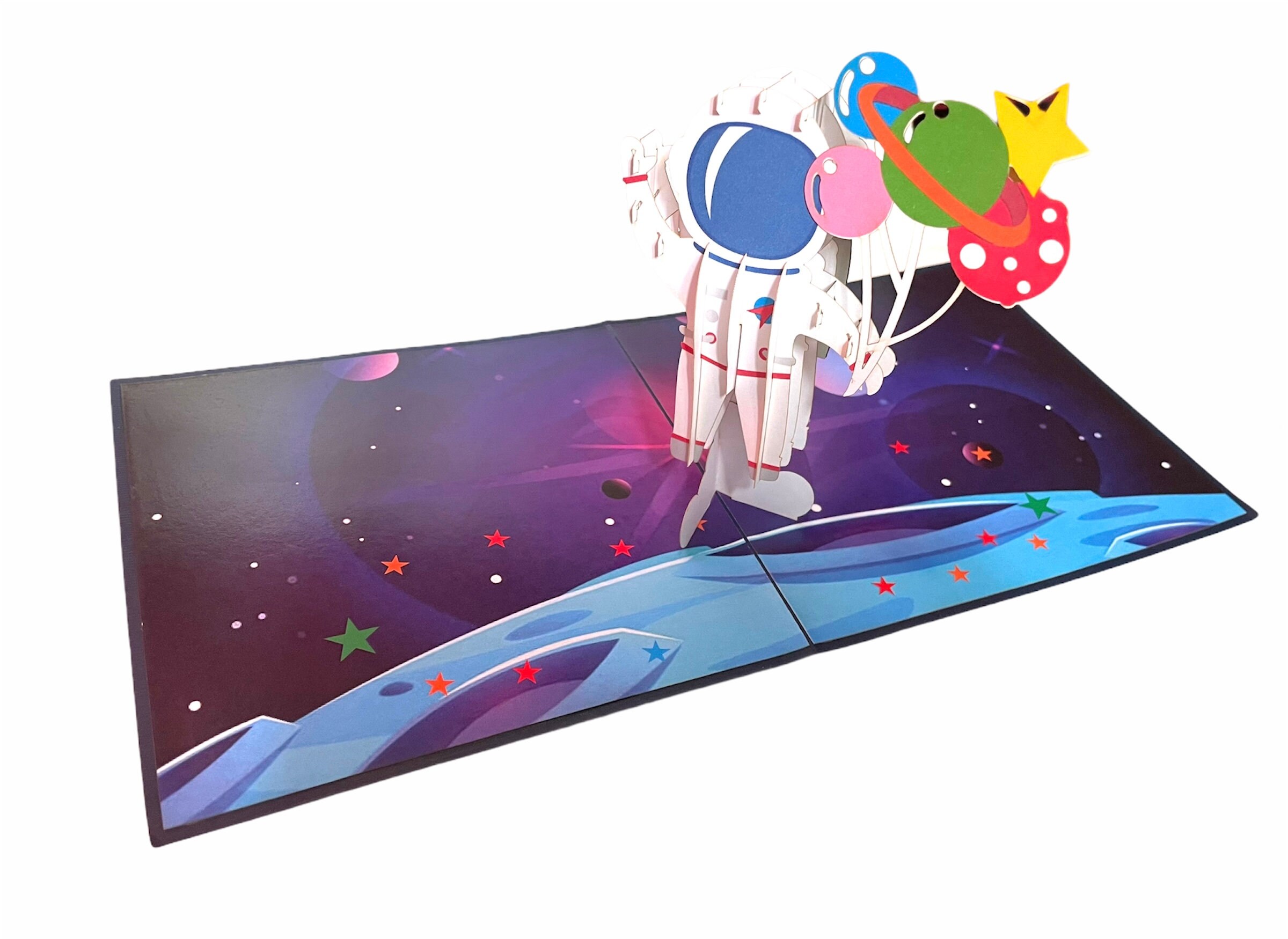 3D Space Birthday Astronaut Pop up Card Kids Birthday 3D - Etsy